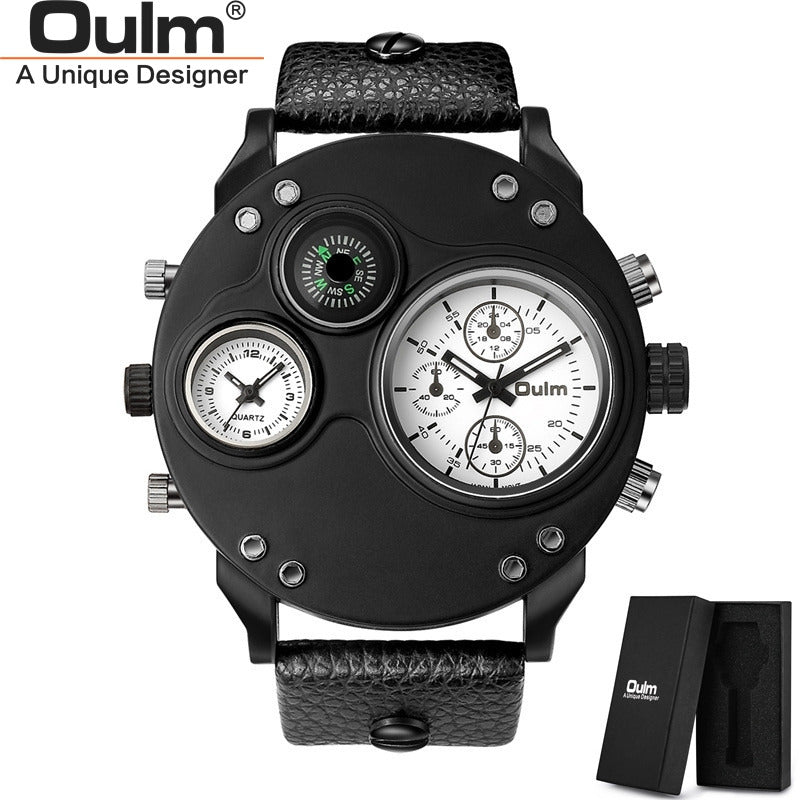 Oulm Unique Men's Watches Two Time Zone – WOLXS